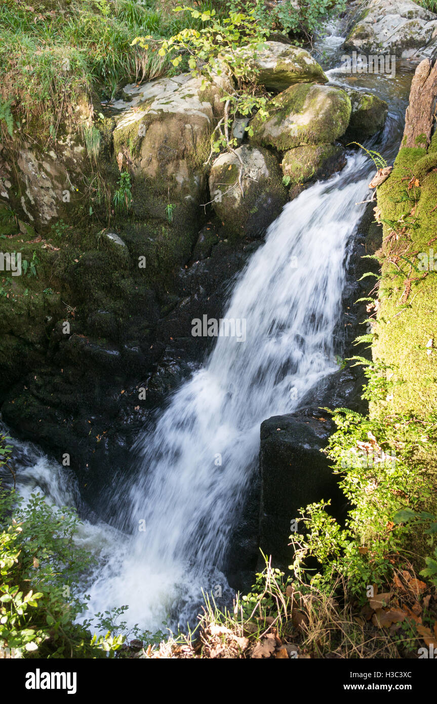 One of the cascades upstream of Aira Force waterfall, Cumbria, England ...