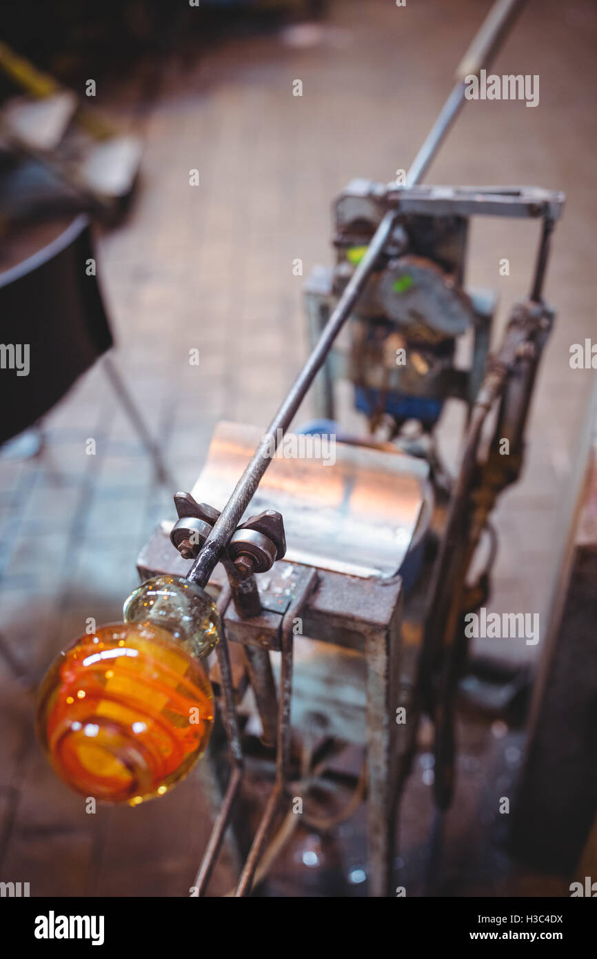 Glass being molded in studio Stock Photo - Alamy
