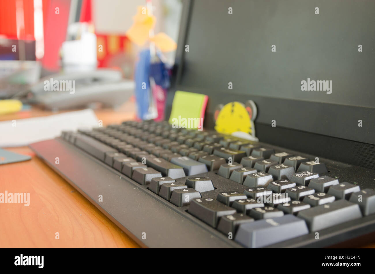 close up keyboard computer on desk Stock Photo - Alamy