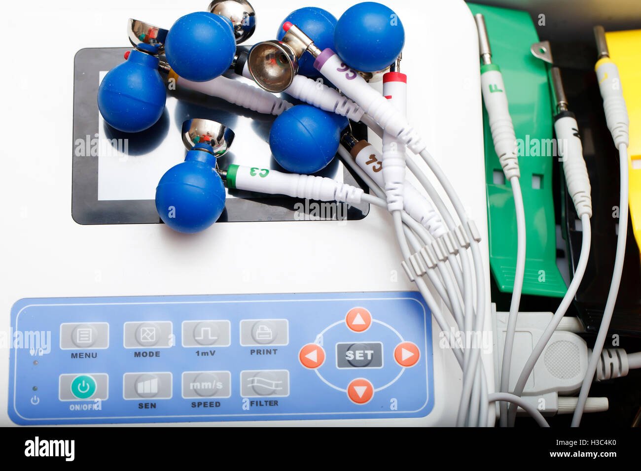 medical equipment ECG closeup heart disease examination Stock Photo - Alamy