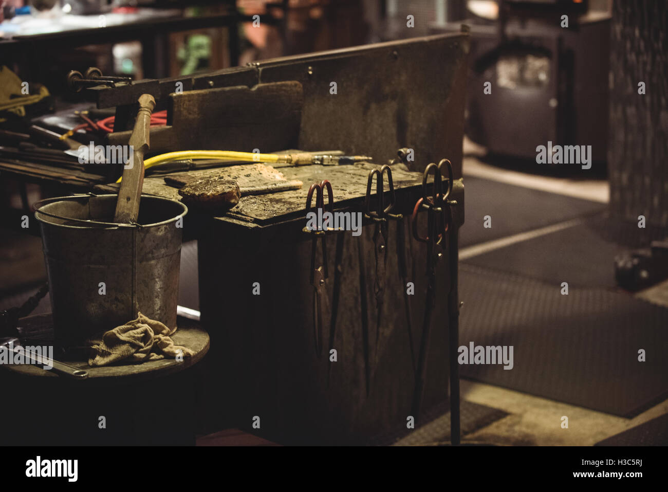 Marver table and glassblowing tool Stock Photo - Alamy