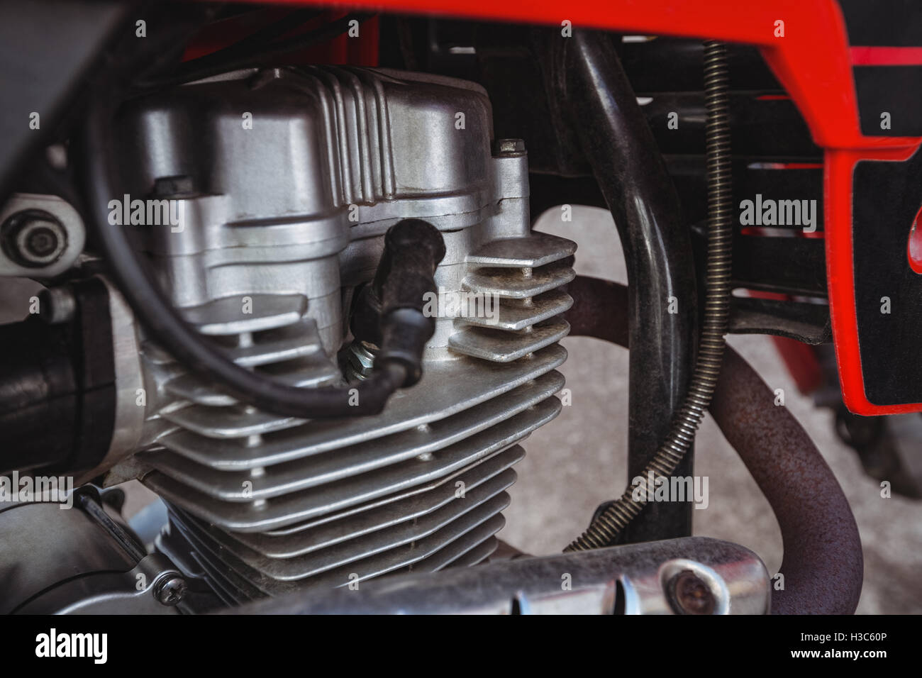 Close-up of motorbike engine Stock Photo - Alamy