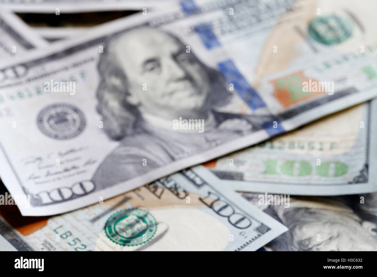 new 100, the new hundred-dollar bill close-up, the protection system ...