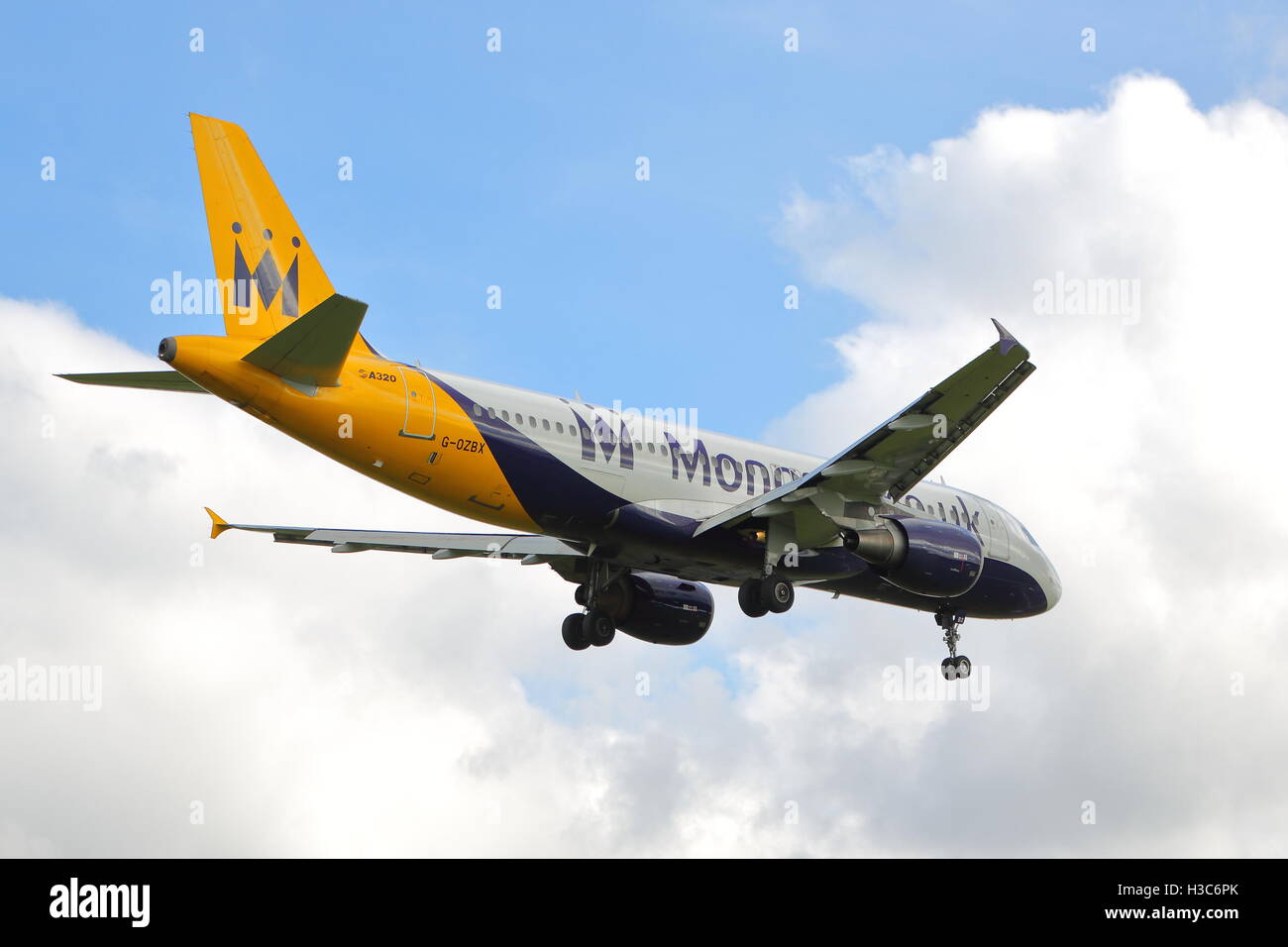 Monarch Airlines Airbus A320-200 G-OZBX arriving at Birmingham Airport ...