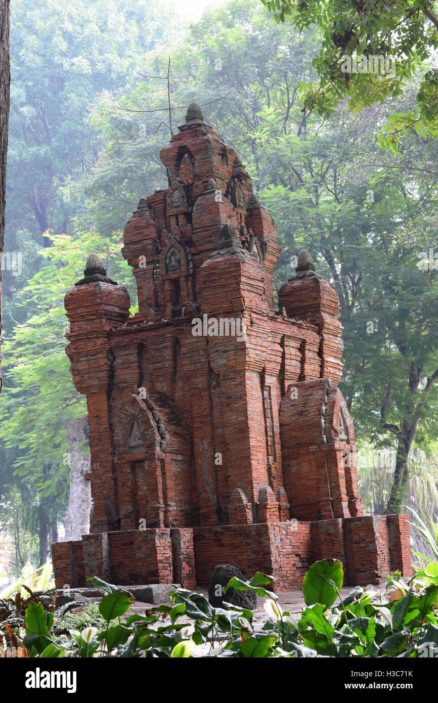 ancient brick Cham tower and pagoda at Tao Dan park, Ho Chi Minh city ...