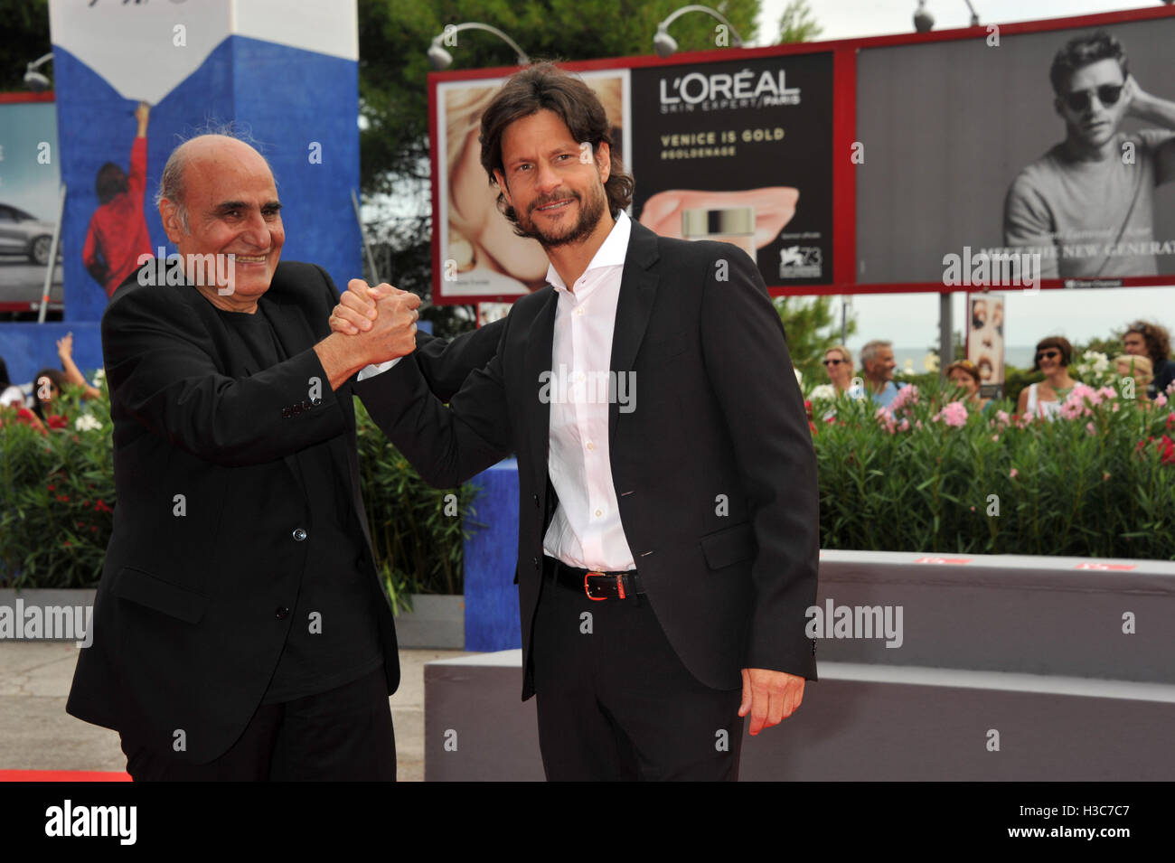 Amir Naderi (left) and Andrea Sartoretti attending the premiere of ...