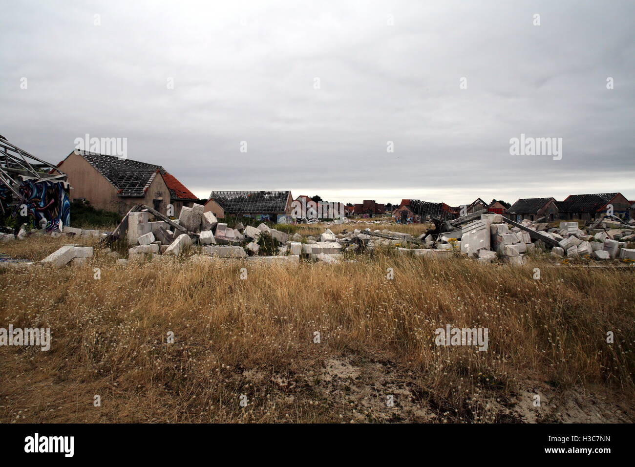 The ghost Normandy seaside town of Pirou-Plage, built in the 90s and ...