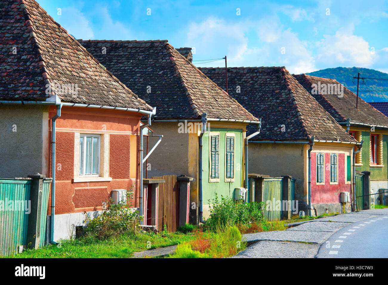 Typical Romanian building in Transylvania village. Romania Stock Photo ...