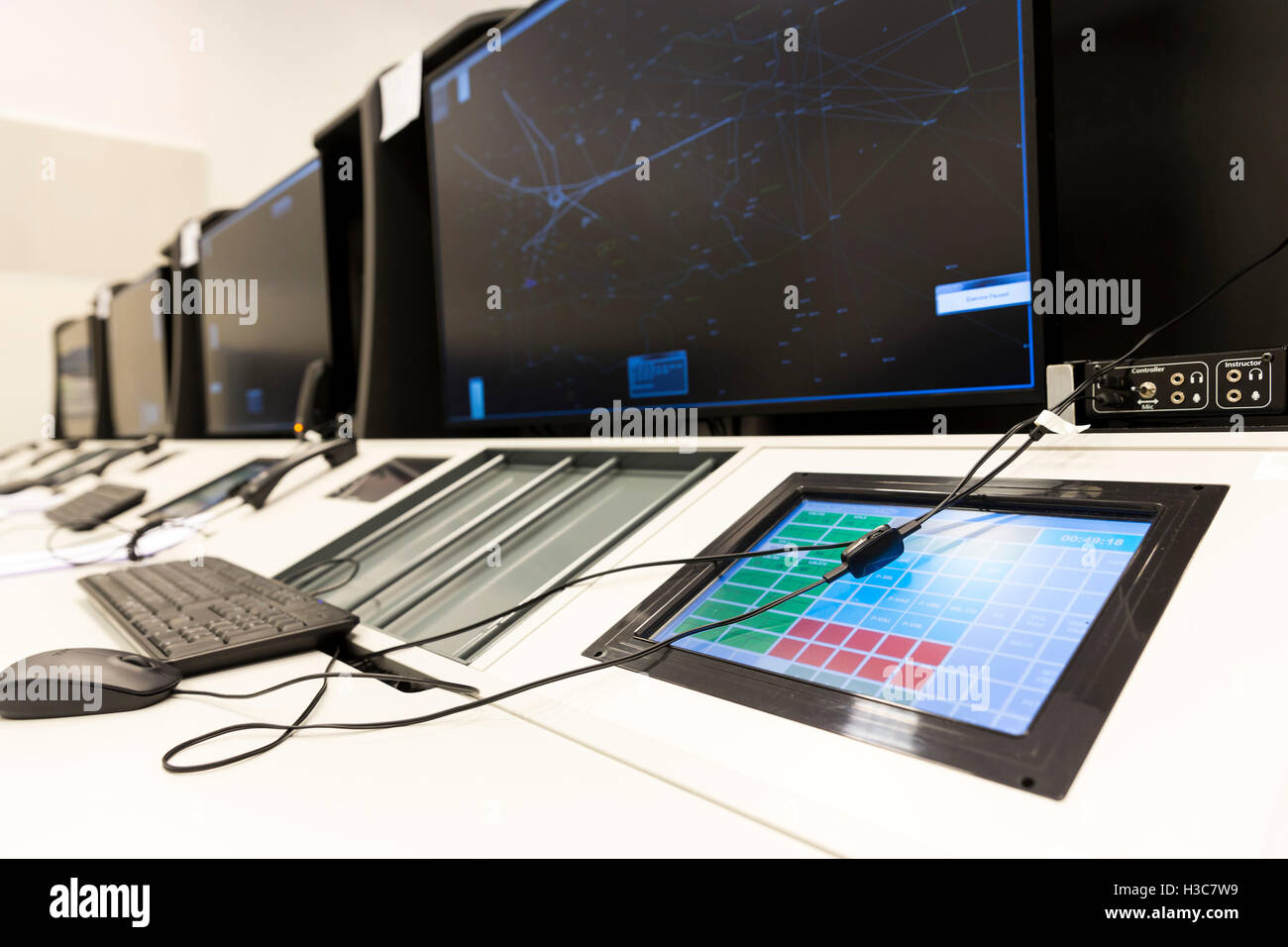 Bullgaria's Air Traffic Services Authority control center room ...