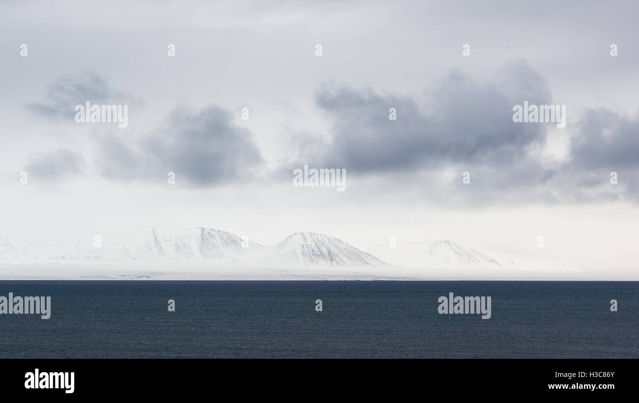 a lonely seascape in the northern part of the svalbard archipelago ...