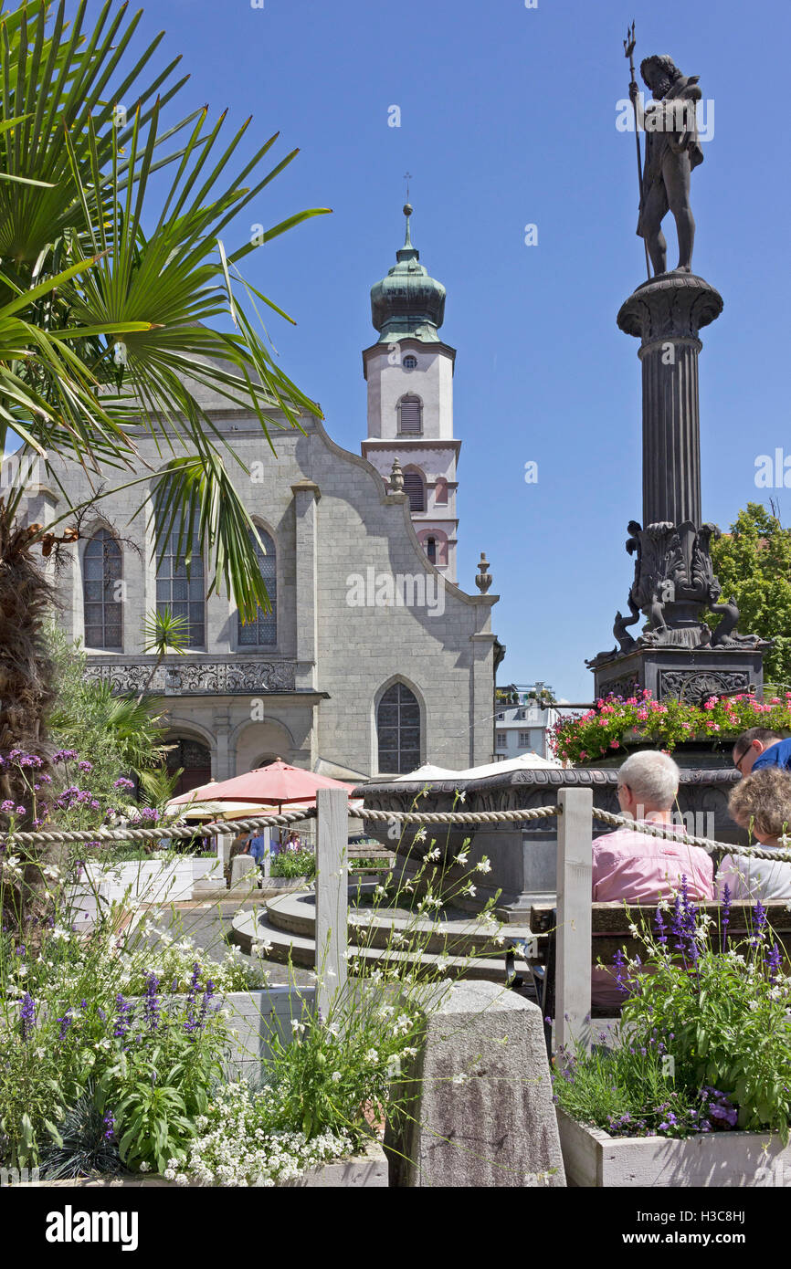protestant church, Lindau, Lake Constance, Bavaria, Germany Stock Photo ...
