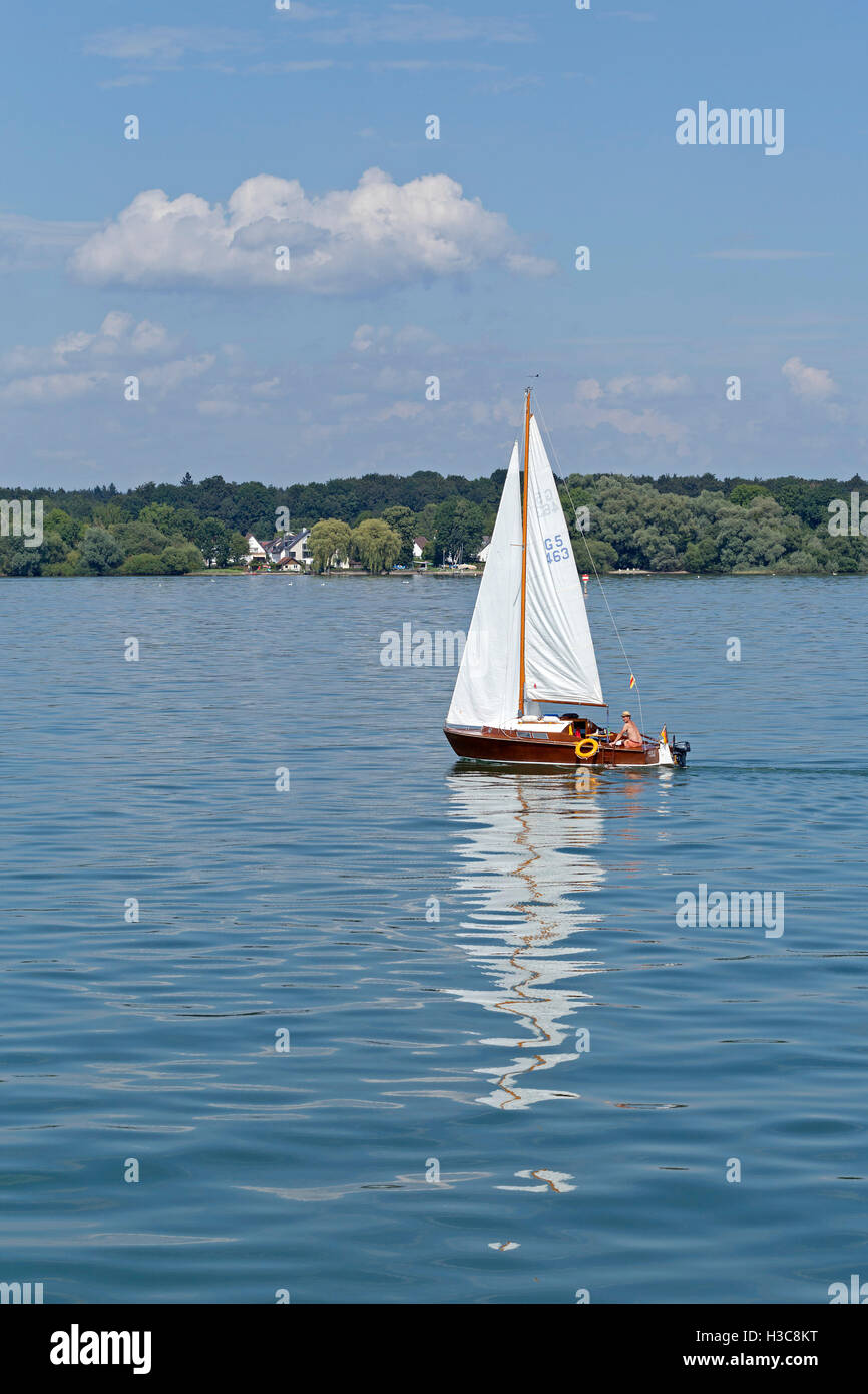 Segelboot bei Friedrichshafen, Bodensee, Baden-Württemberg, Deutschland ...