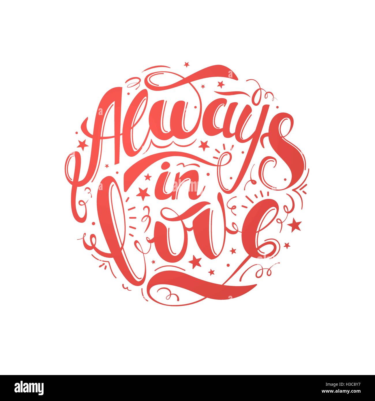 Print with quote always in love Stock Vector Image & Art - Alamy