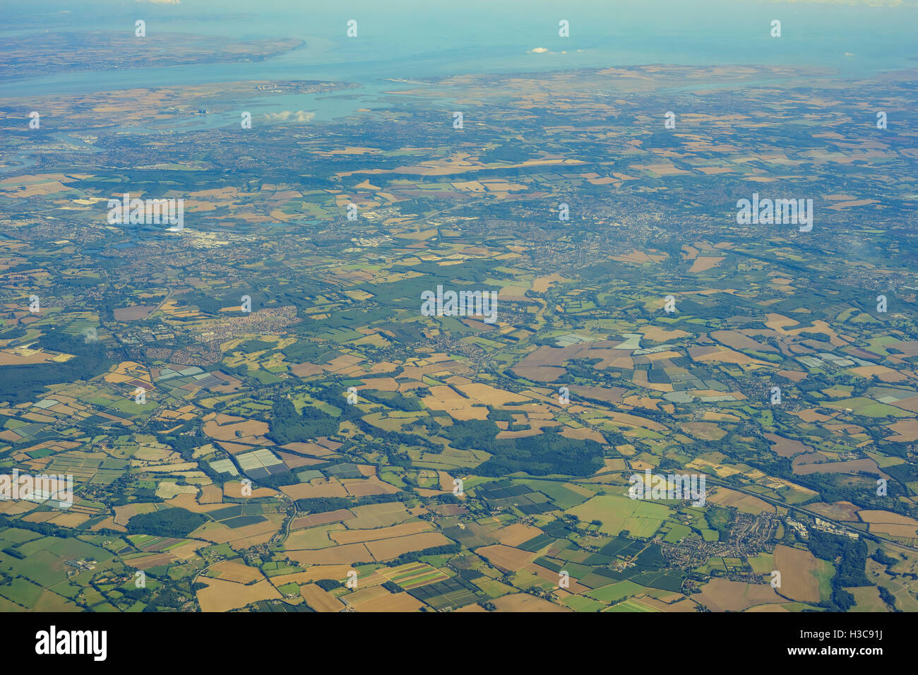 Aerial view of Rochester, Maidstone, Rainham, Sittingbourne, United ...