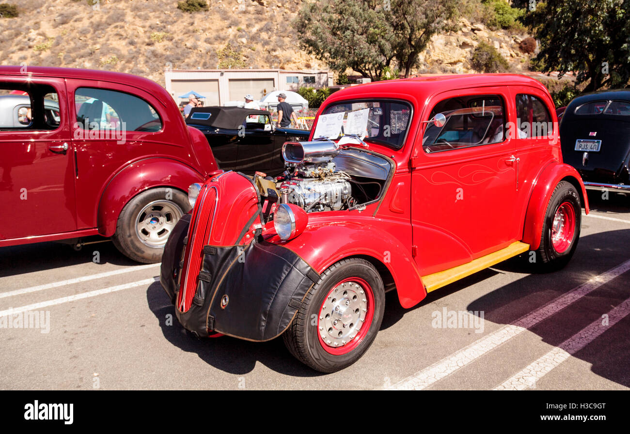 Laguna Beach, CA, USA - October 2, 2016: Red 1950 Ford Anglia Coupe ...