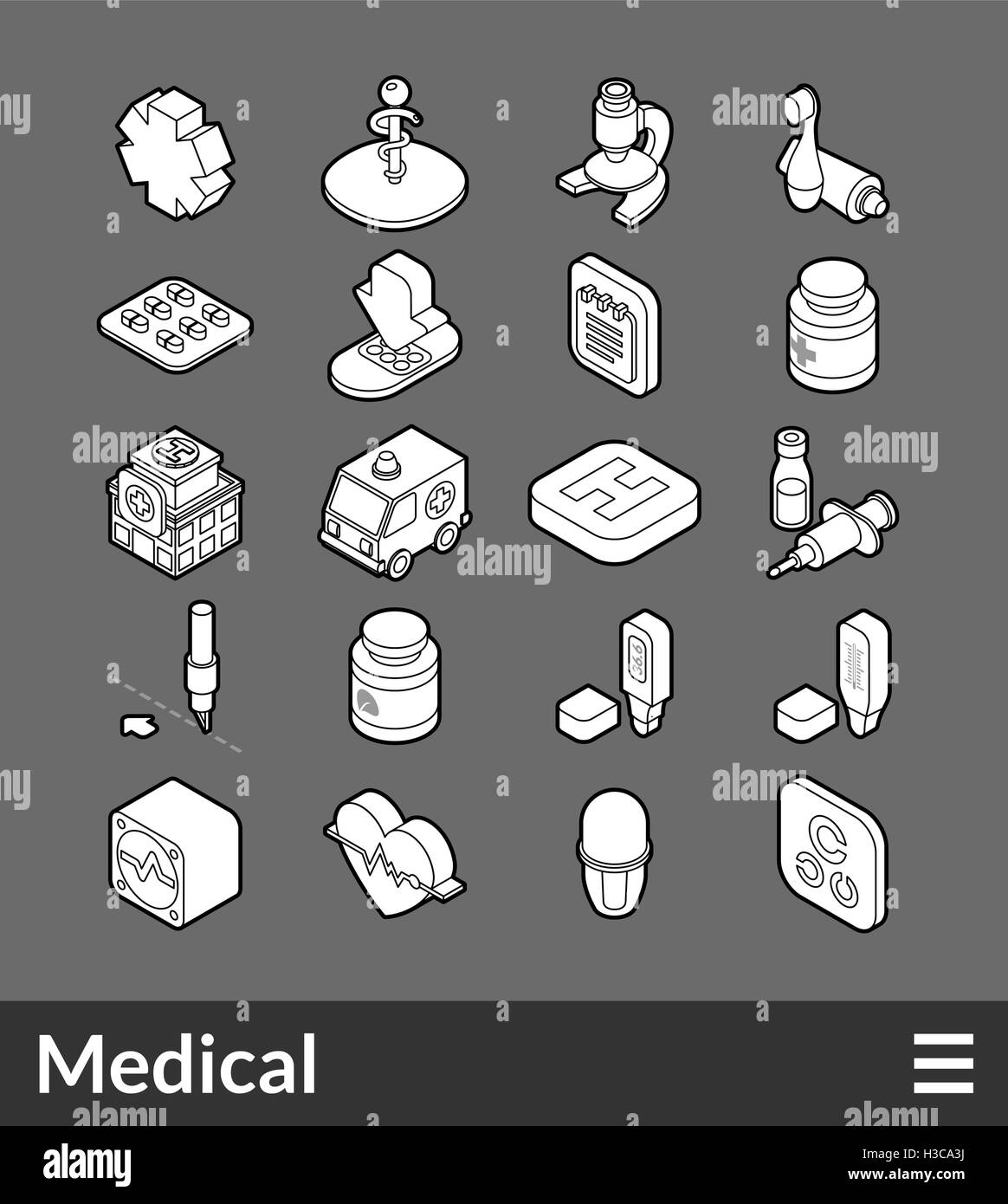 Isometric outline icons set Stock Vector Image & Art - Alamy