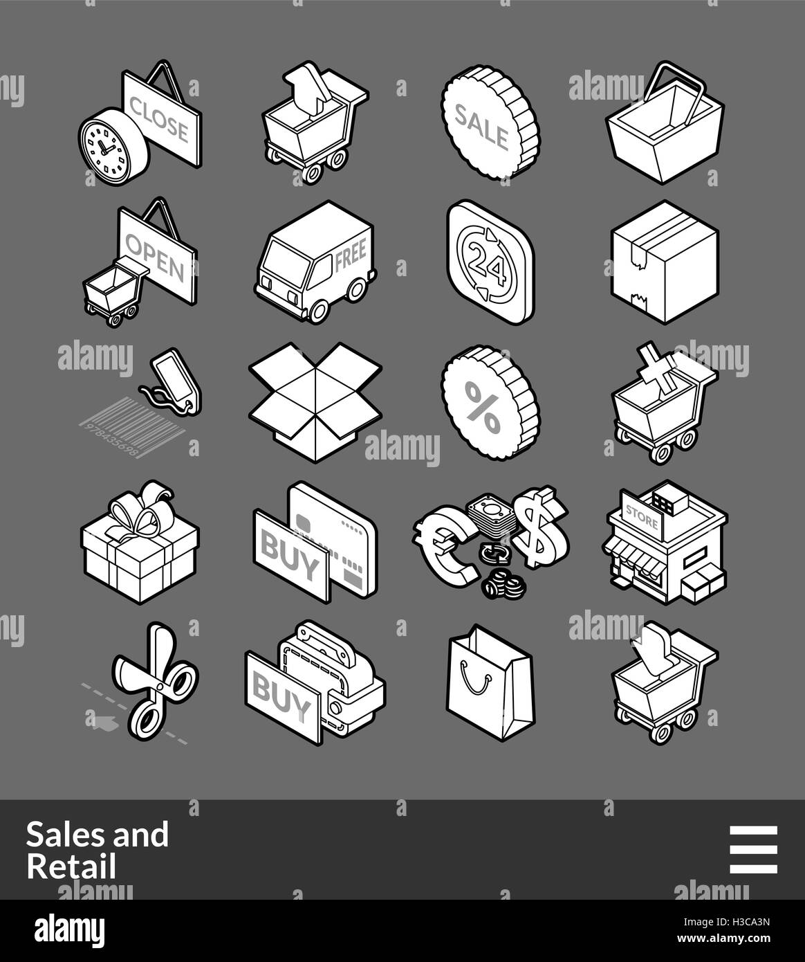 Isometric outline icons set Stock Vector Image & Art - Alamy