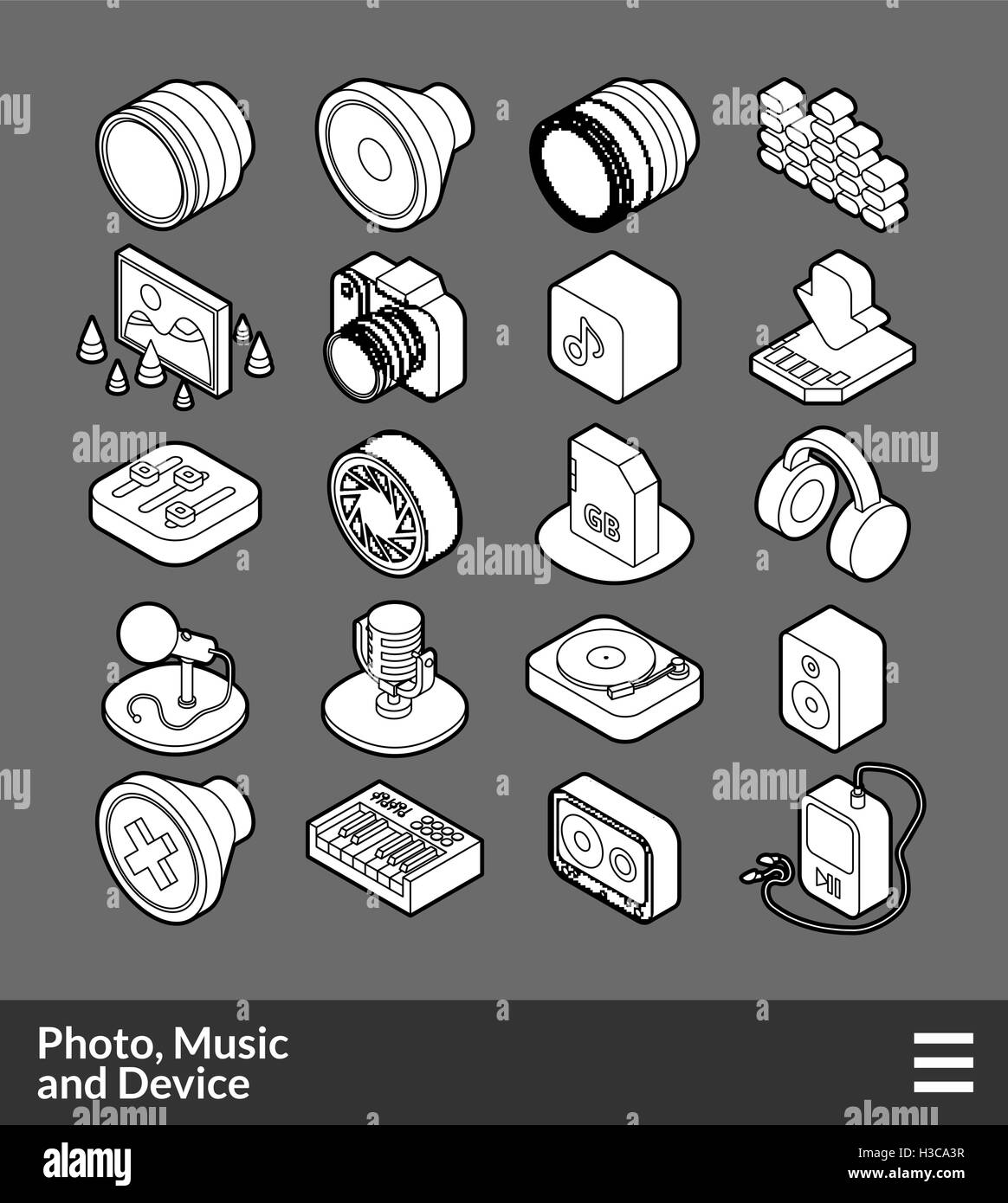 Isometric outline icons set Stock Vector Image & Art - Alamy