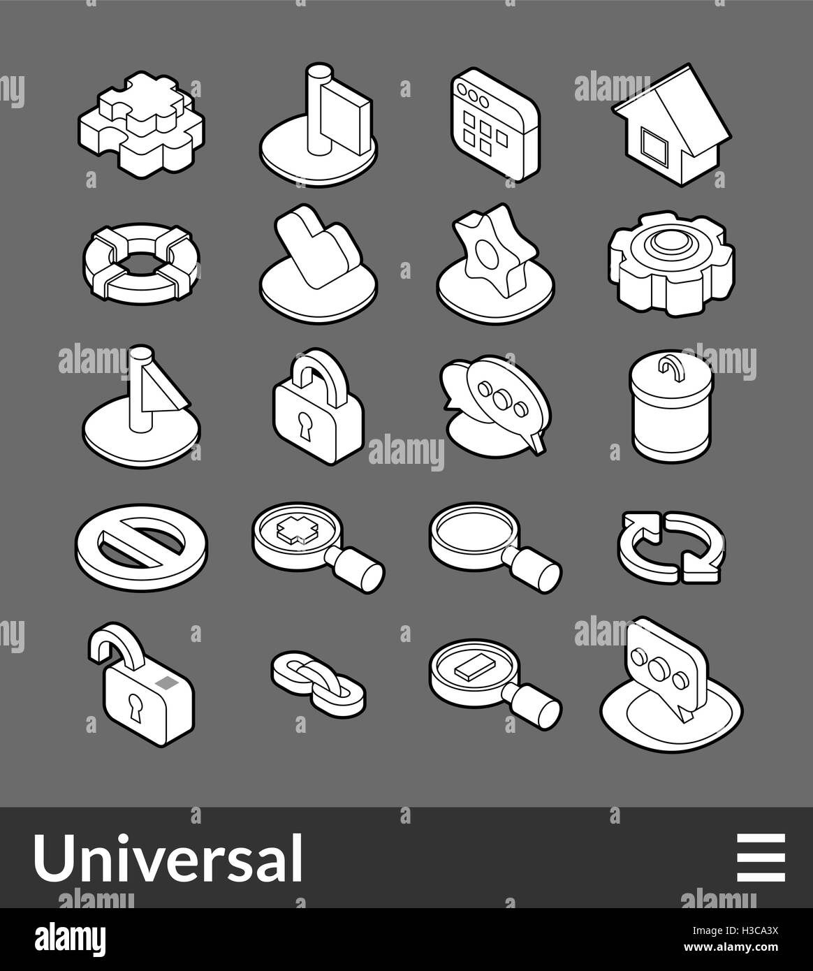 Isometric outline icons set Stock Vector Image & Art - Alamy