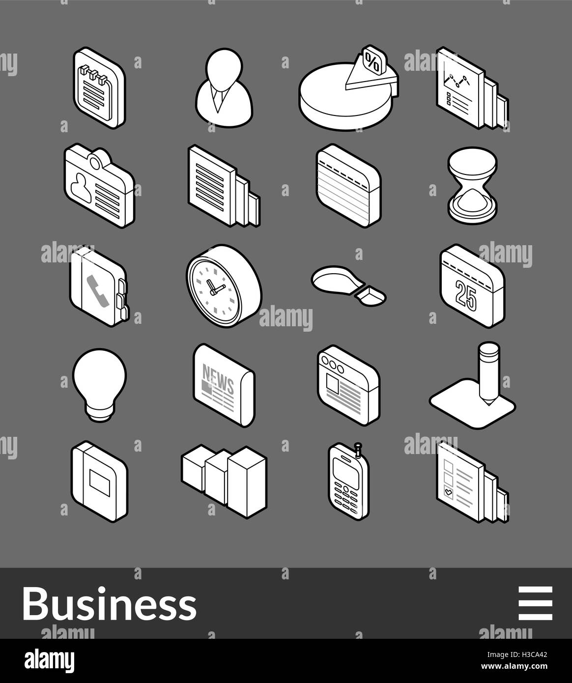 Isometric outline icons set Stock Vector Image & Art - Alamy