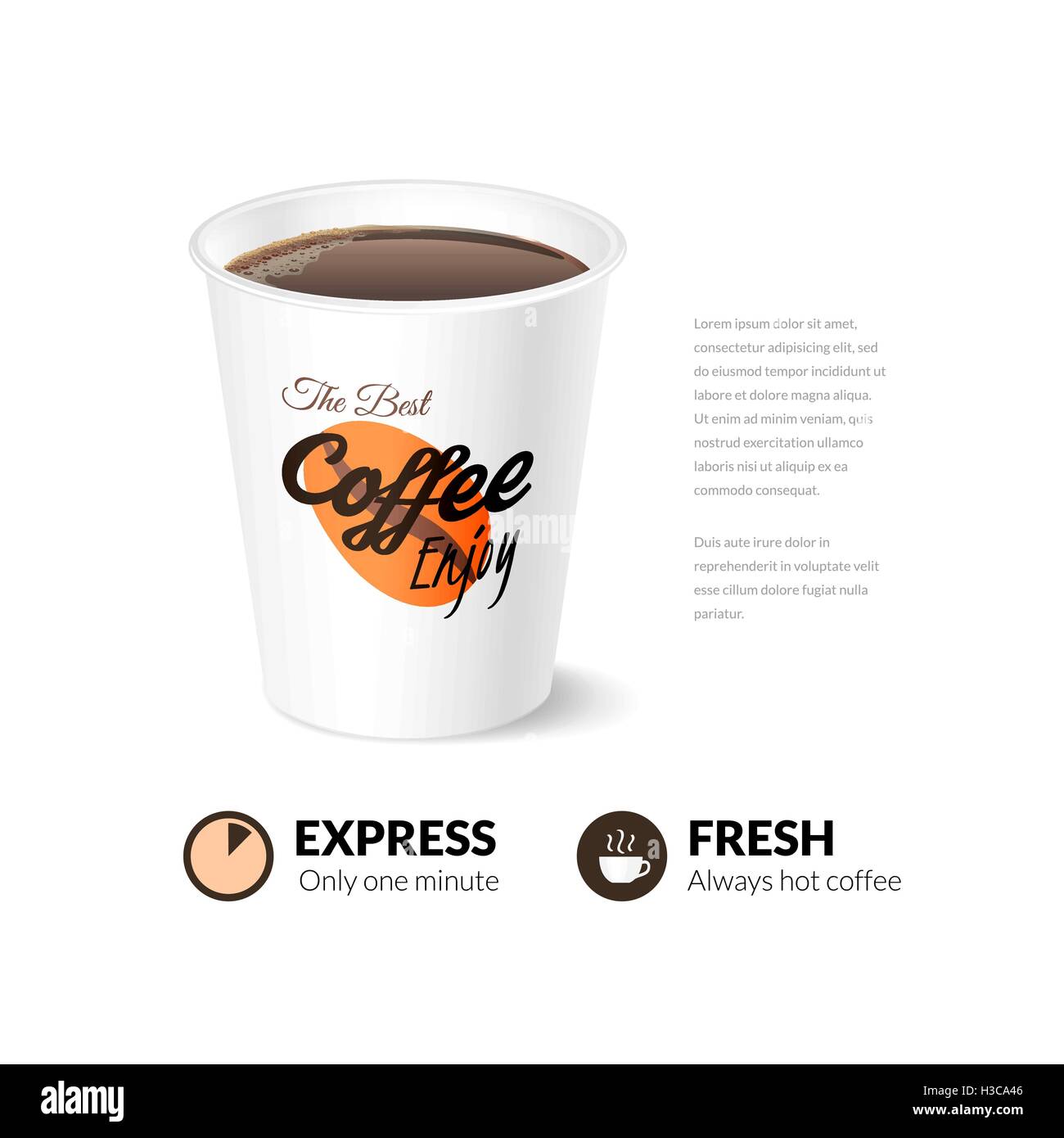 Card template with coffee cup, vector illustration Stock Vector Image ...