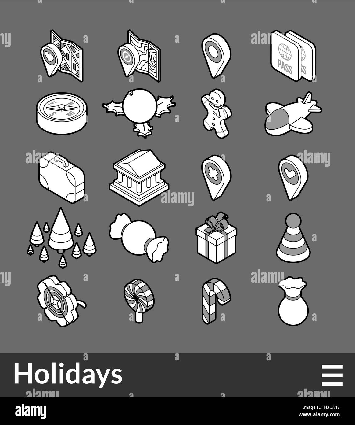 Isometric outline icons set Stock Vector Image & Art - Alamy