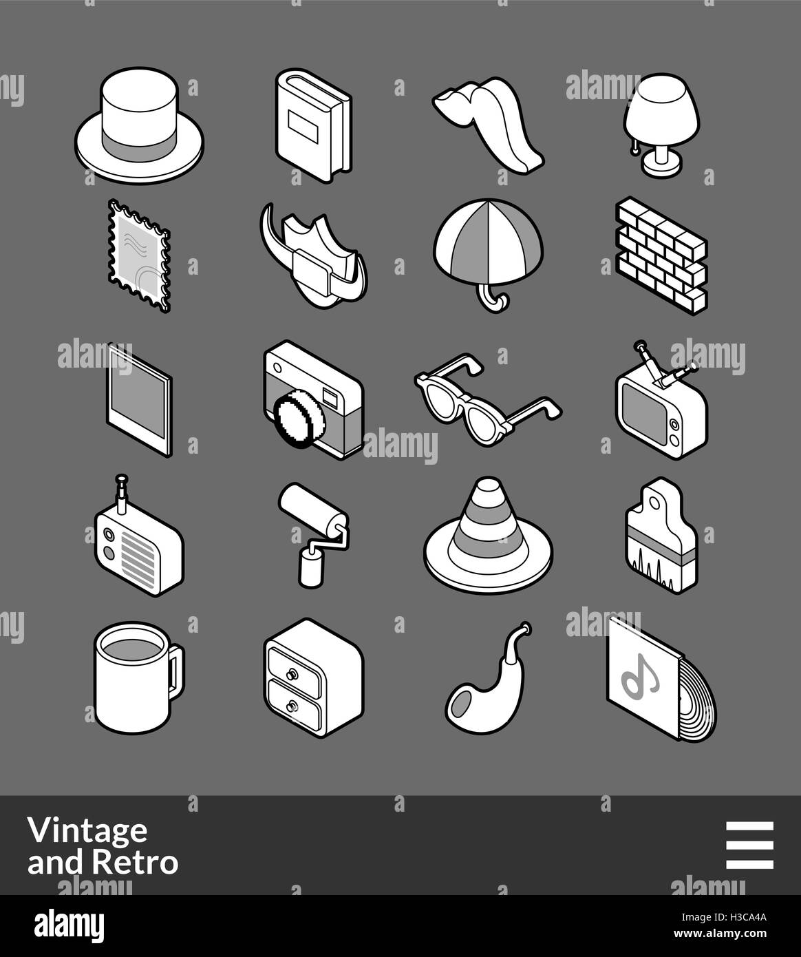 Isometric outline icons set Stock Vector Image & Art - Alamy