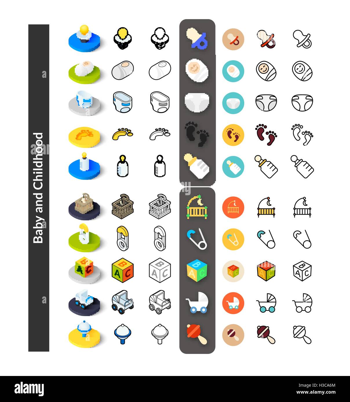 Baby girl face different Stock Vector Images - Alamy