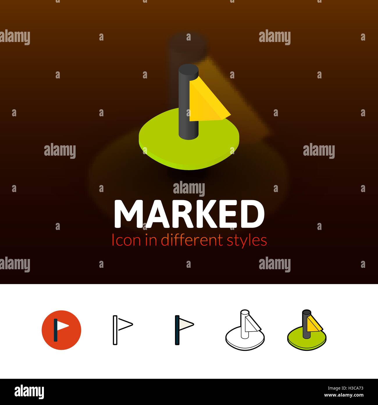 Marked icon in different style Stock Vector Image & Art - Alamy