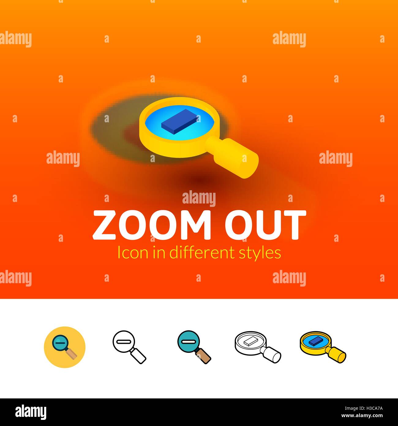 Zoom out icon in different style Stock Vector Image & Art - Alamy