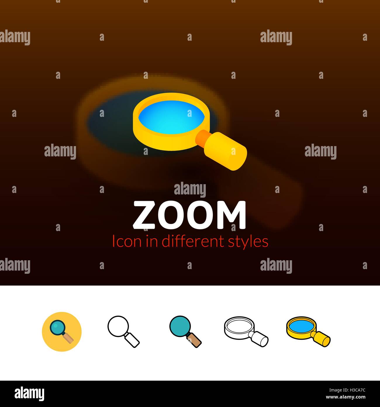 Zoom icon in different style Stock Vector Image & Art - Alamy