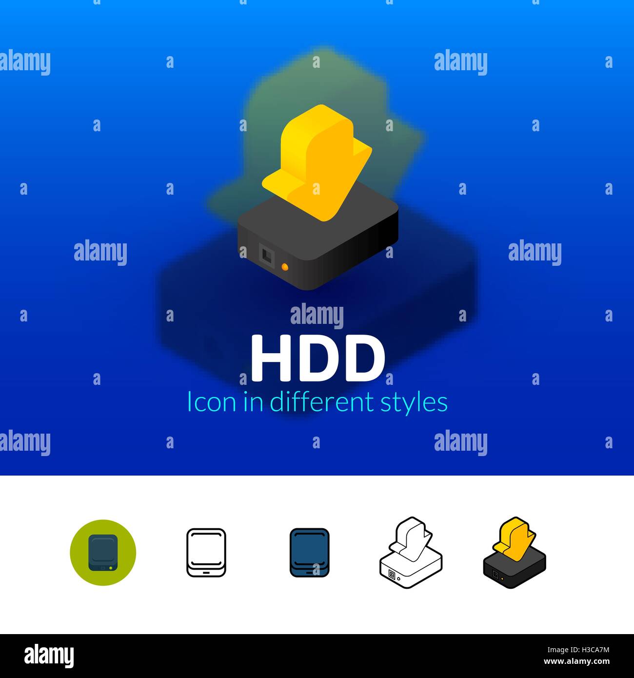 HDD icon in different style Stock Vector Image & Art - Alamy