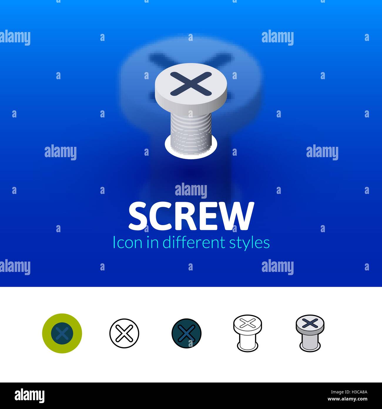 Screw icon in different style Stock Vector Image & Art - Alamy