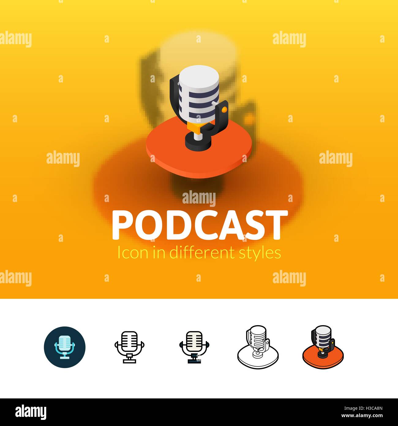Computer podcast icon outline Stock Vector Images - Alamy