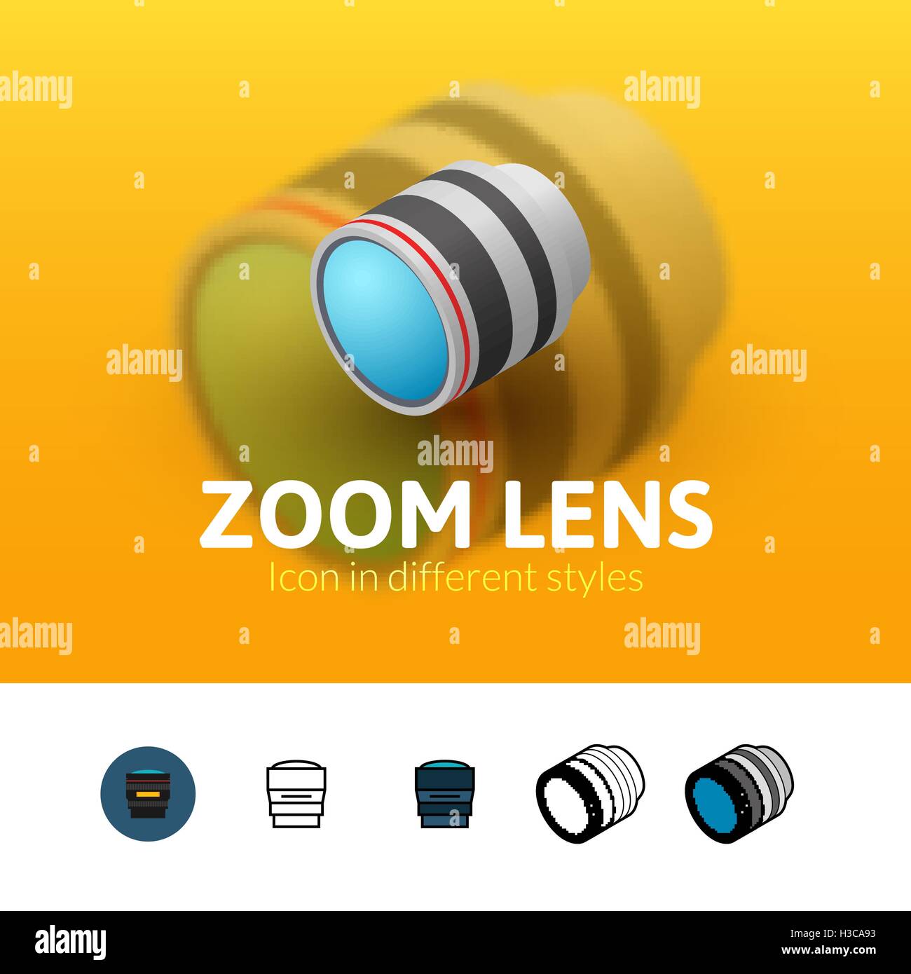 Zoom lens icon in different style Stock Vector Image & Art - Alamy