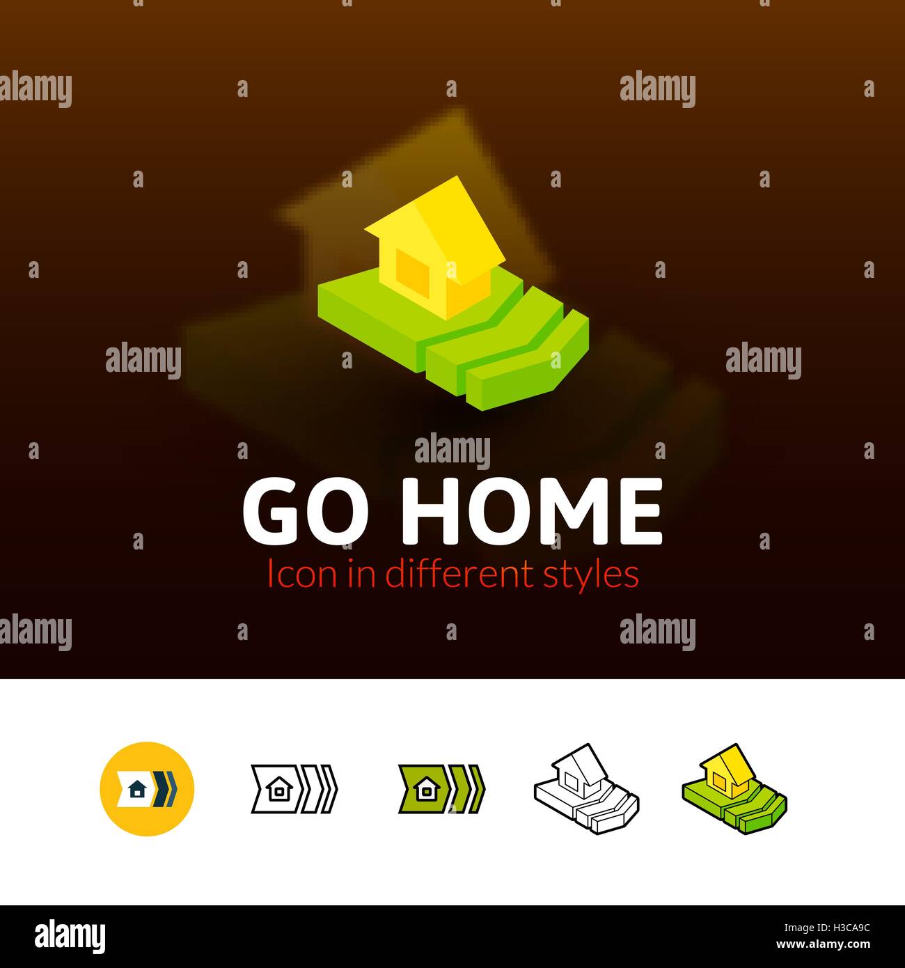 Go home icon in different style Stock Vector Image & Art - Alamy