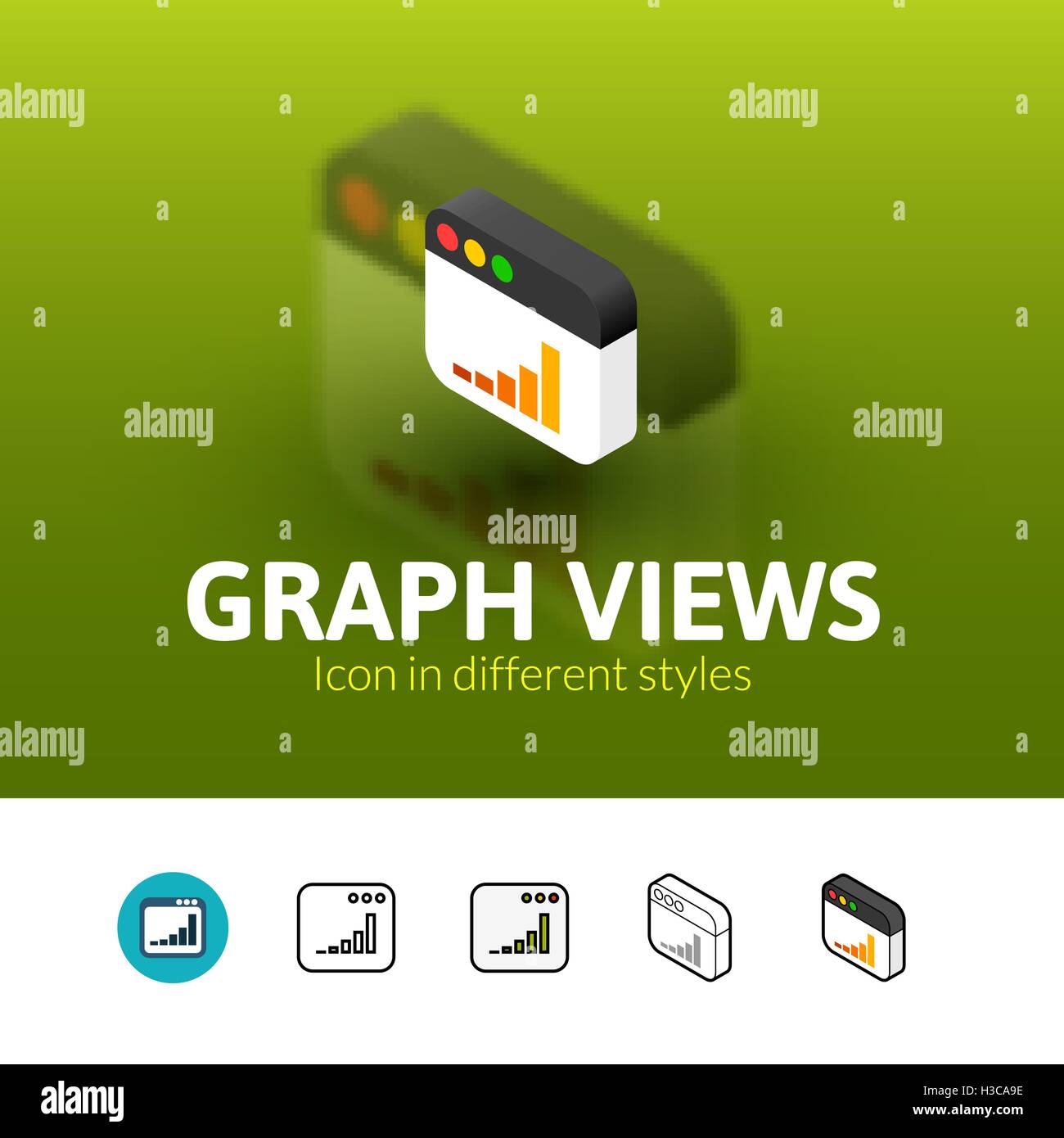 Graph views icon in different style Stock Vector Image & Art - Alamy