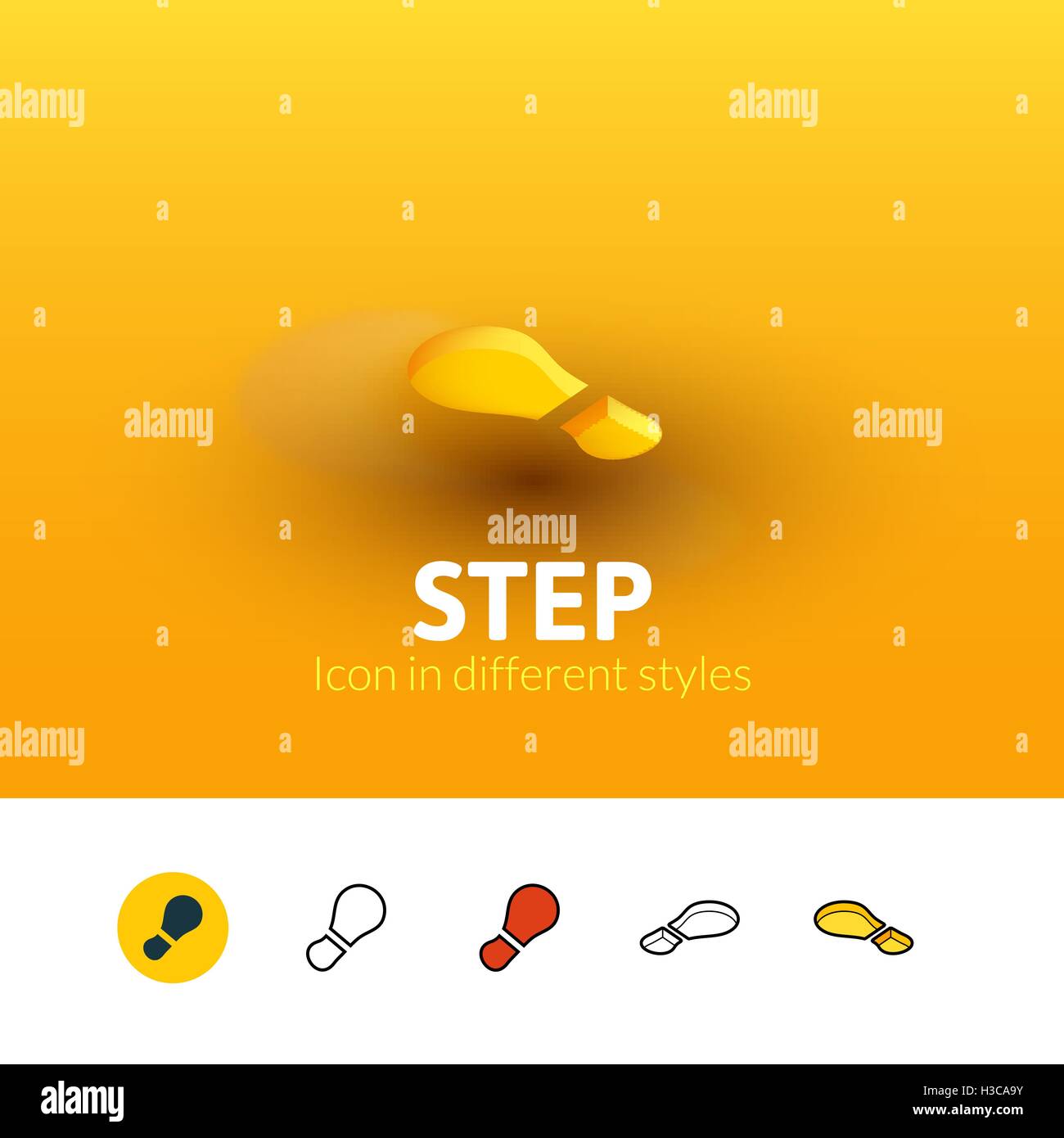 Step icon in different style Stock Vector Image & Art - Alamy