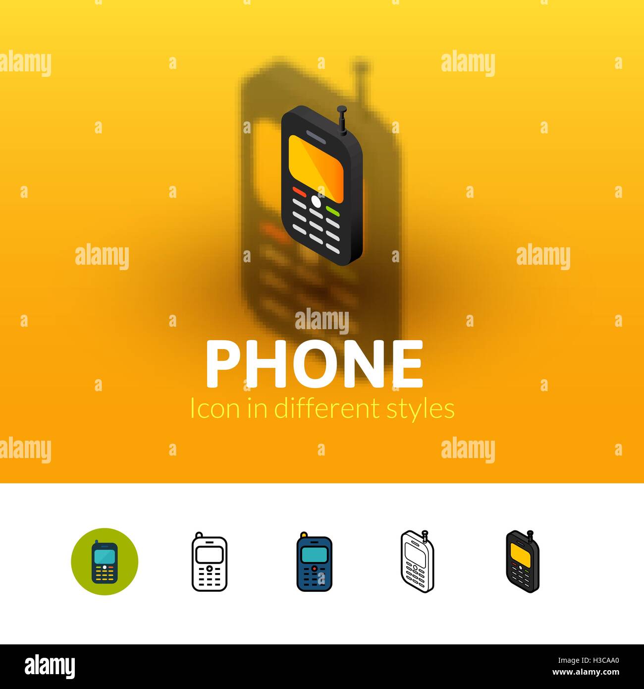 Phone icon in different style Stock Vector Image & Art - Alamy