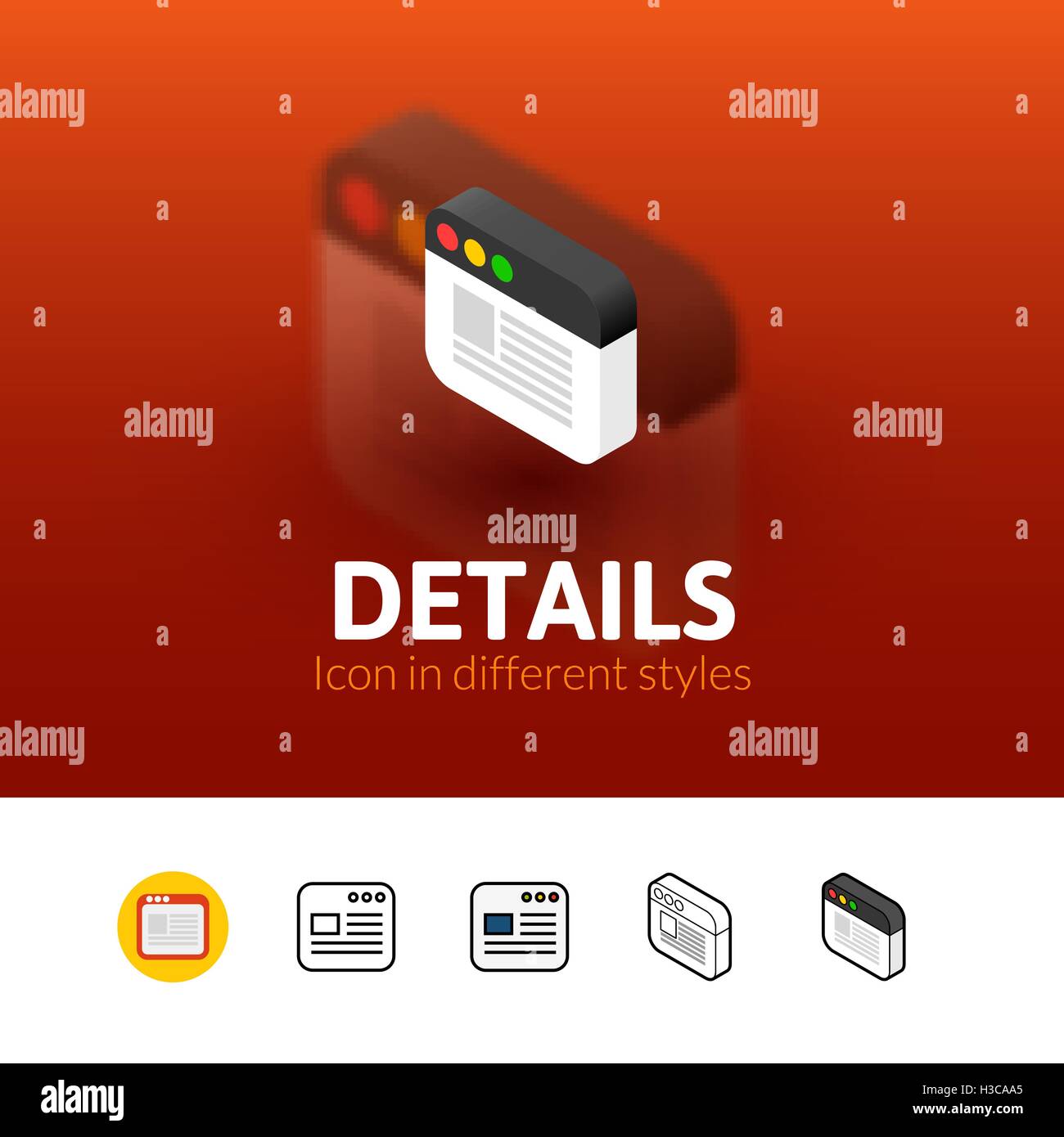 Details icon in different style Stock Vector Image & Art - Alamy