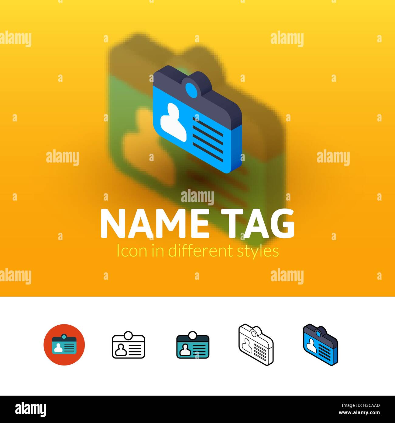 Name tag icon in different style Stock Vector Image & Art - Alamy