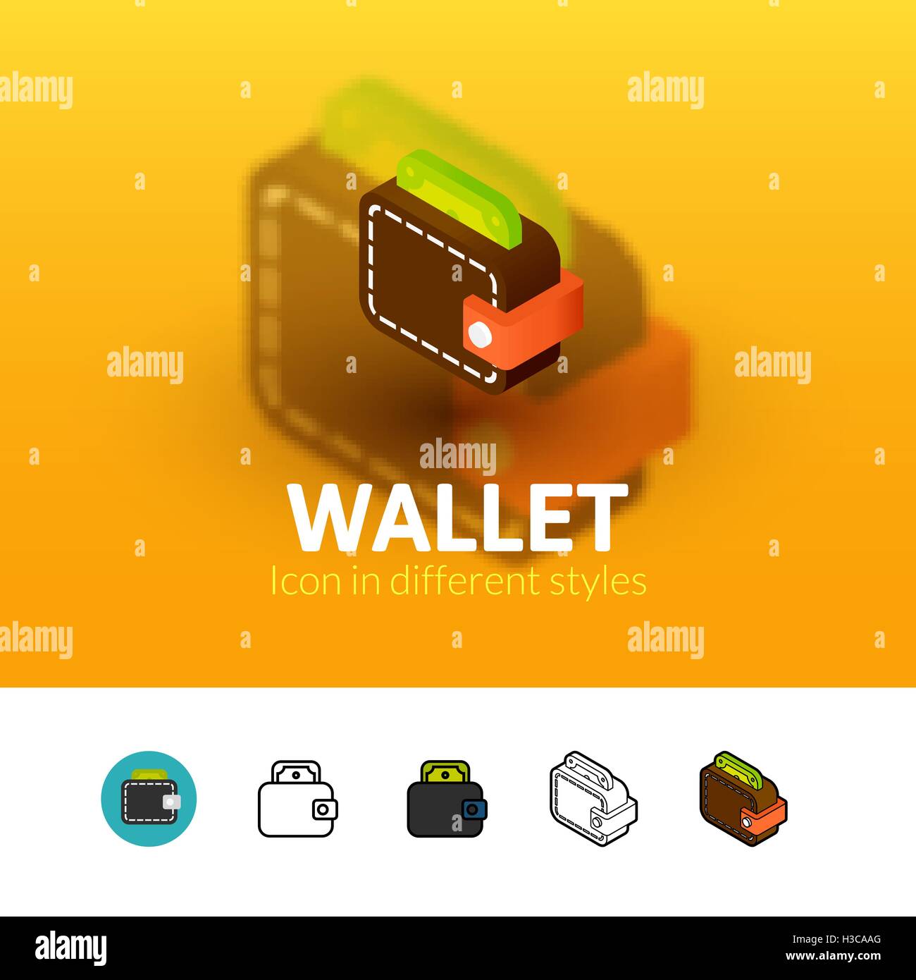 Leather digital wallet icon Stock Vector Images - Alamy