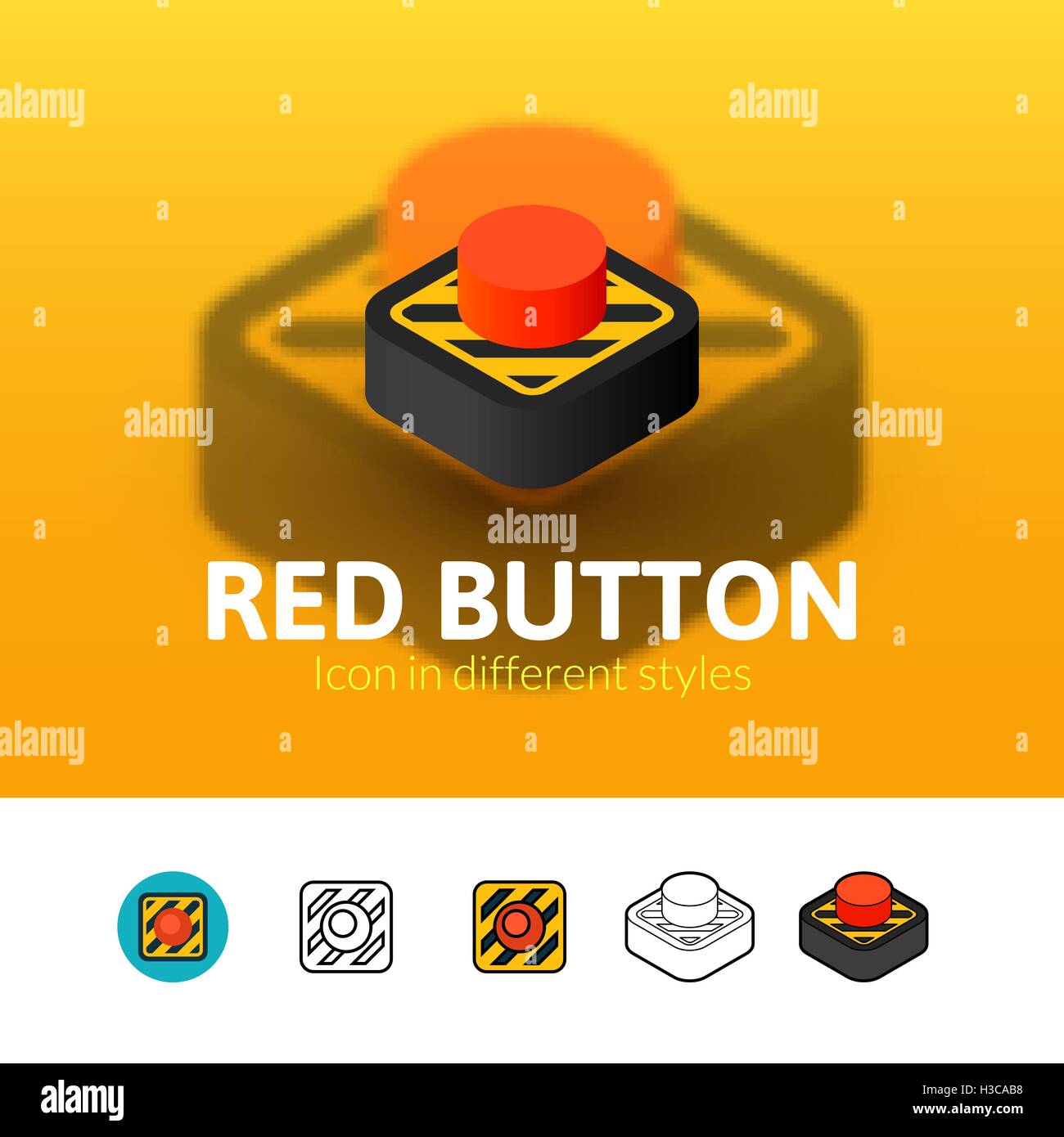 Red button icon in different style Stock Vector Image & Art - Alamy