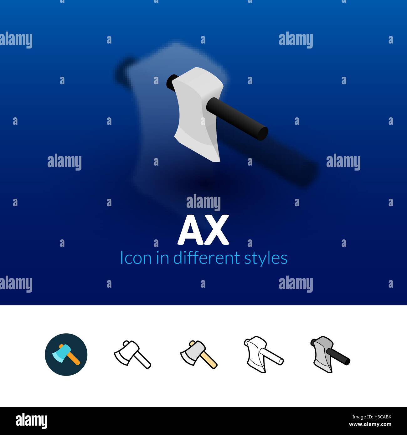 Ax icon in different style Stock Vector Image & Art - Alamy