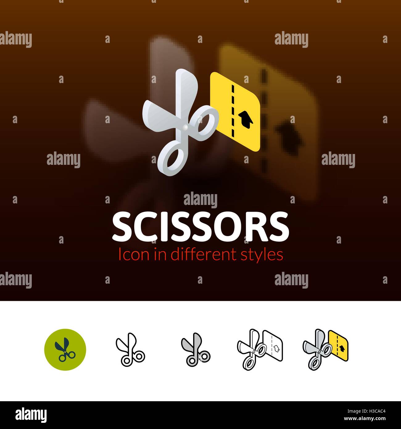 3d scissors cut red Stock Vector Images - Alamy