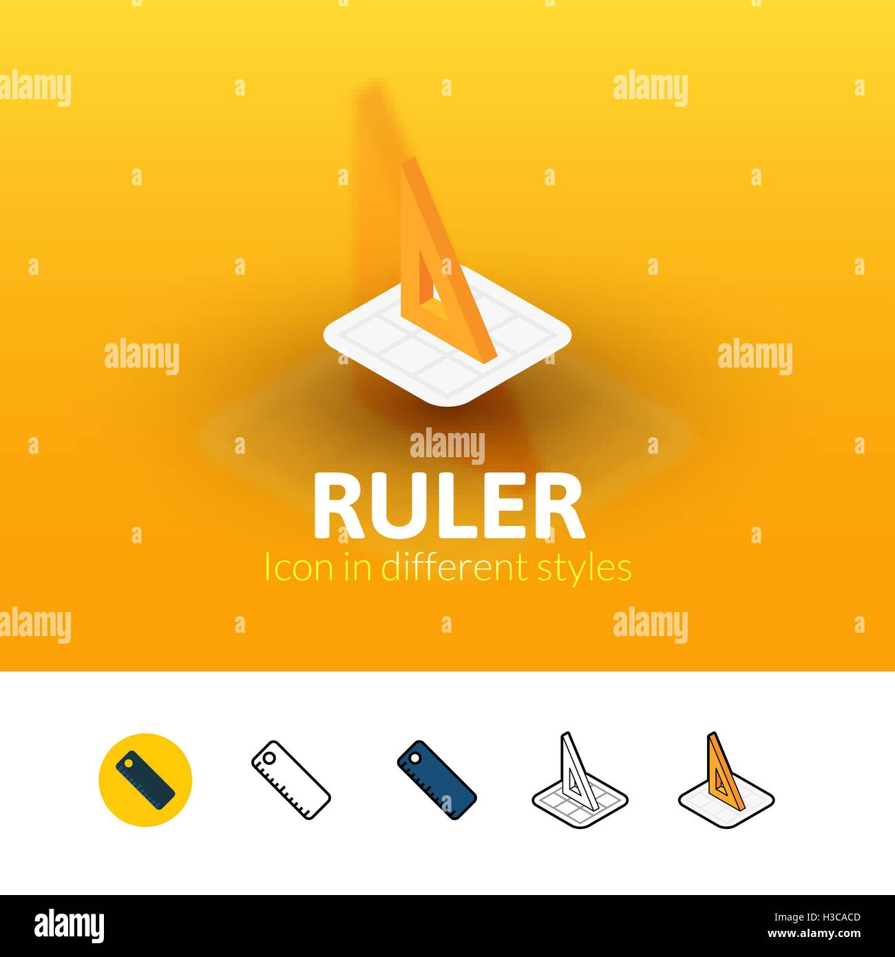 Ruler icon outline style Stock Vector Images - Alamy