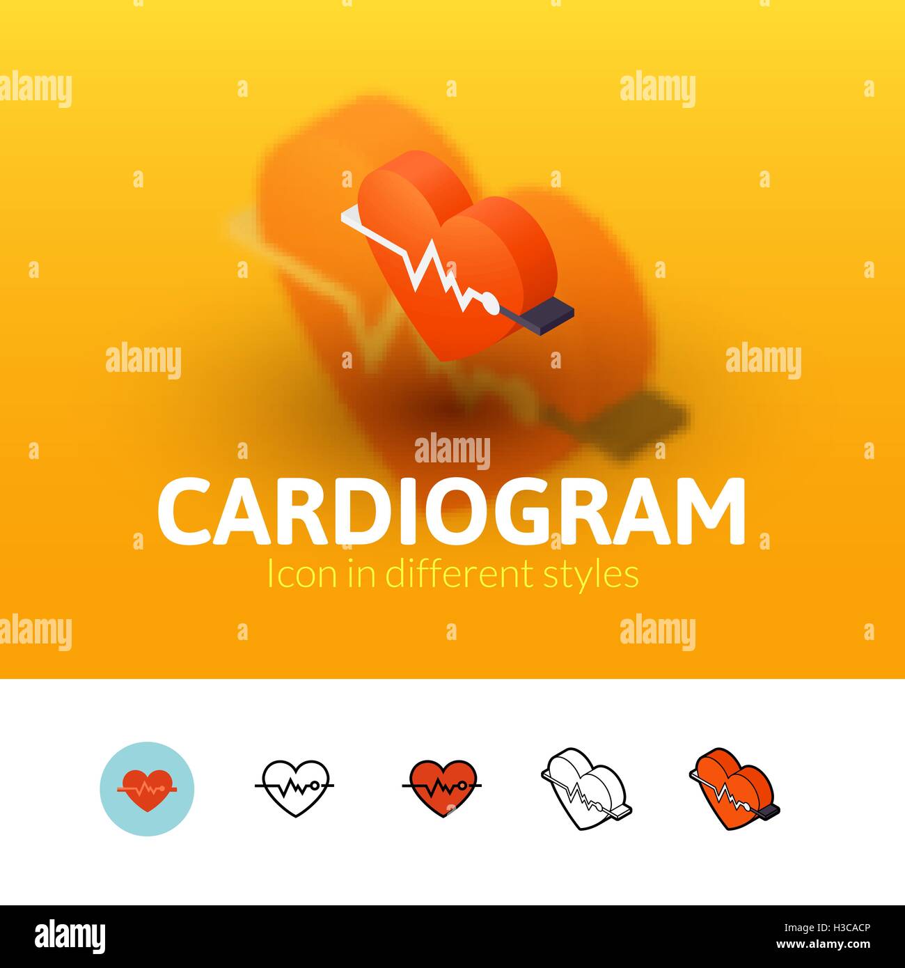 Cardiogram icon in different style Stock Vector Image & Art - Alamy