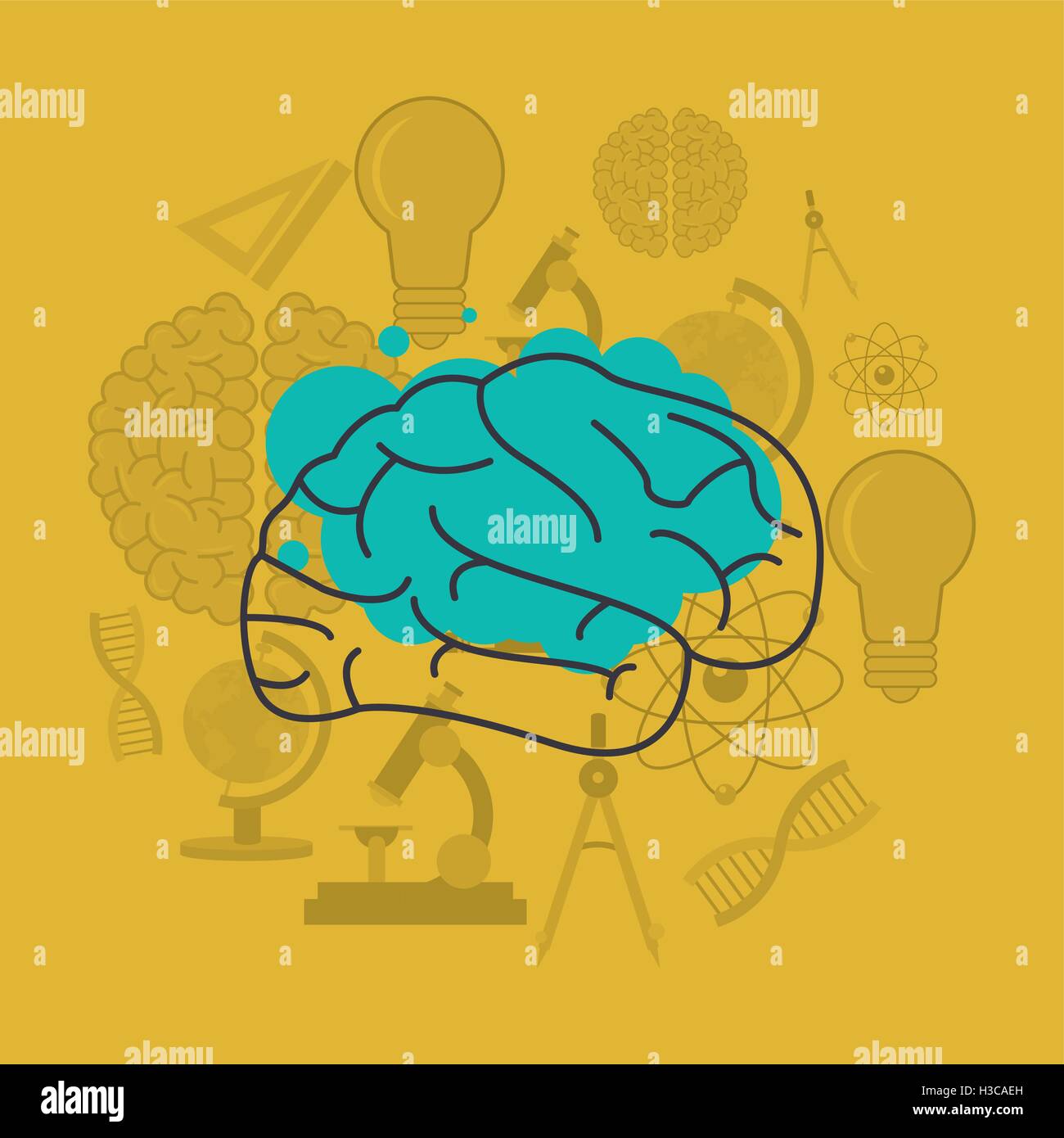human brain and science related icons image Stock Vector Image & Art ...