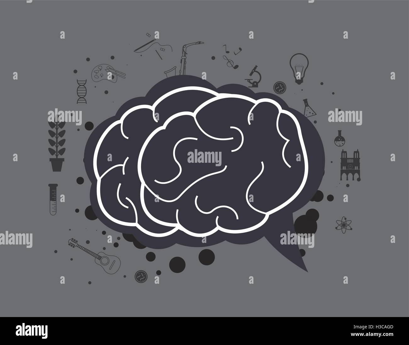 human brain and science related icons image Stock Vector Image & Art ...