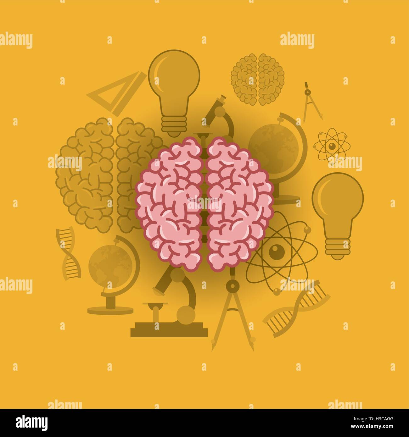 human brain and science related icons image Stock Vector Image & Art ...